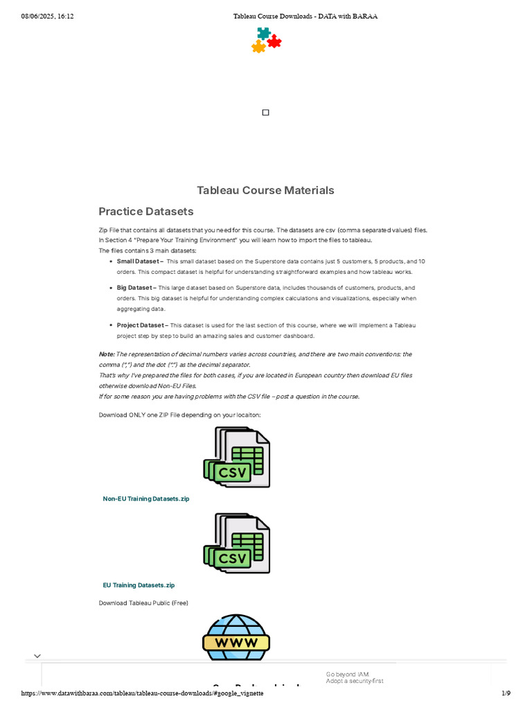 Tableau Course Downloads - DATA With BARAA | PDF | Comma Separated Values | Information Science