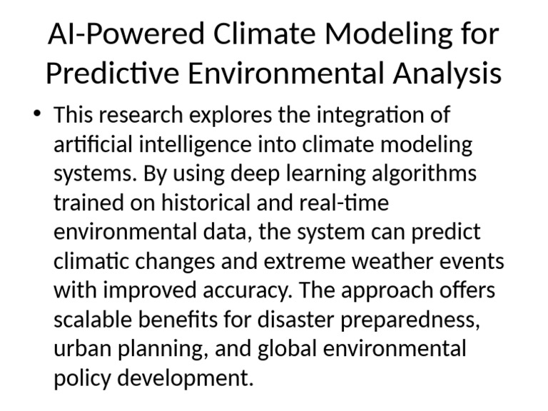 AI Powered Climate Modeling | PDF