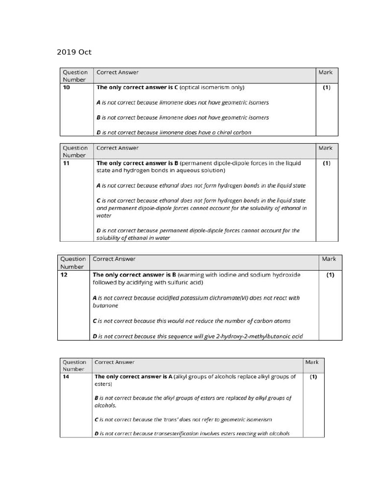 Chirality and Carboxyl Compound Ans | PDF