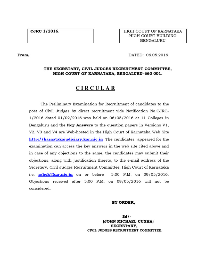 CJRC Key Answers | PDF