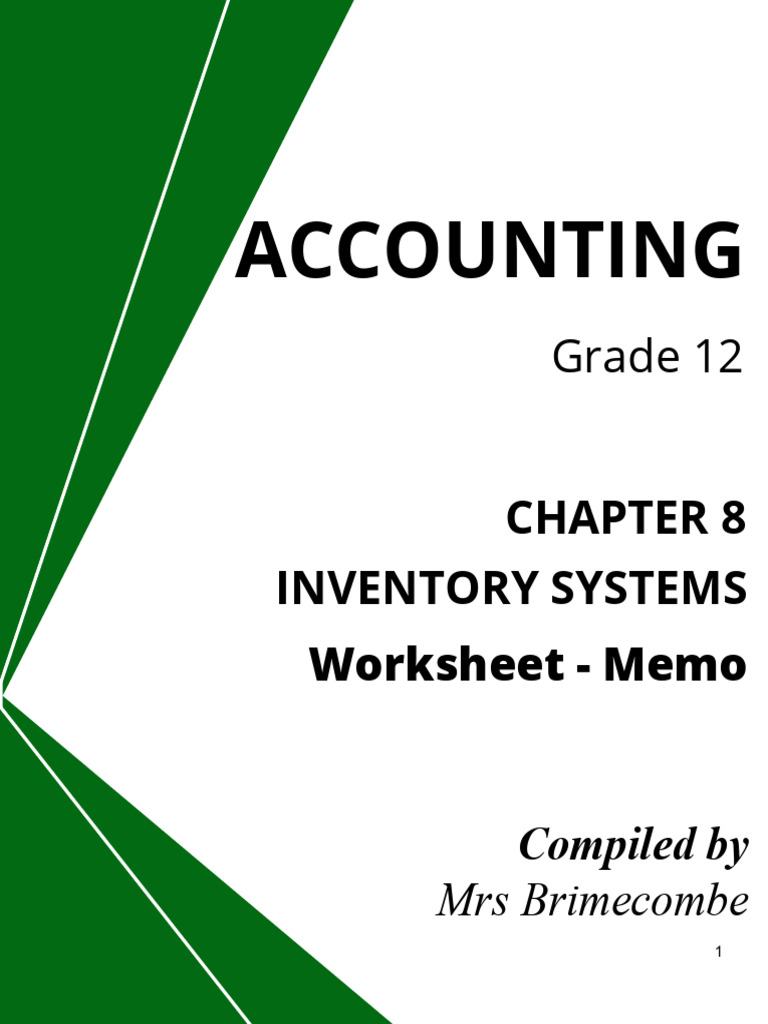 Gr12 Acc Inventories MEMO | PDF | Inventory | Cost Of Goods Sold