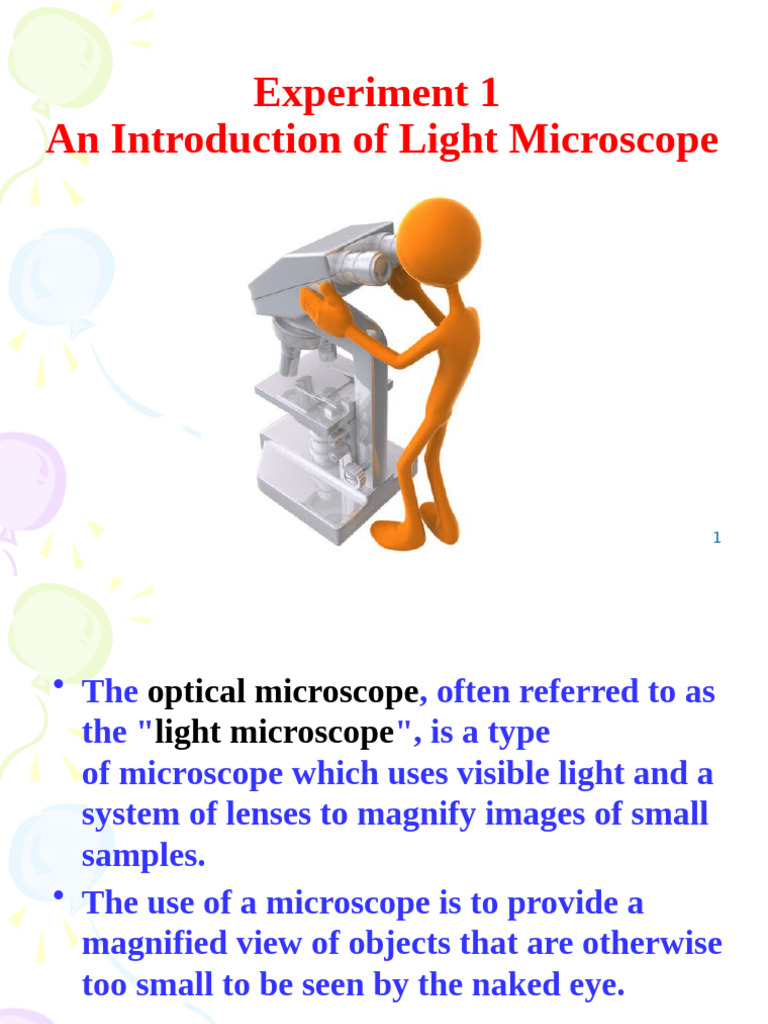Experiment1 An Introduction of Light Microscope | PDF | Microscope | Angular Resolution