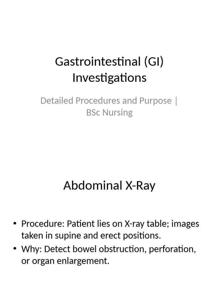 GI Investigations: Procedures and Purposes | PDF | Gastrointestinal ...