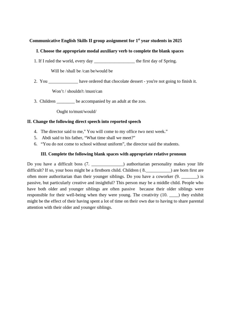Com - Ii Assign For 1ST Year Students | PDF