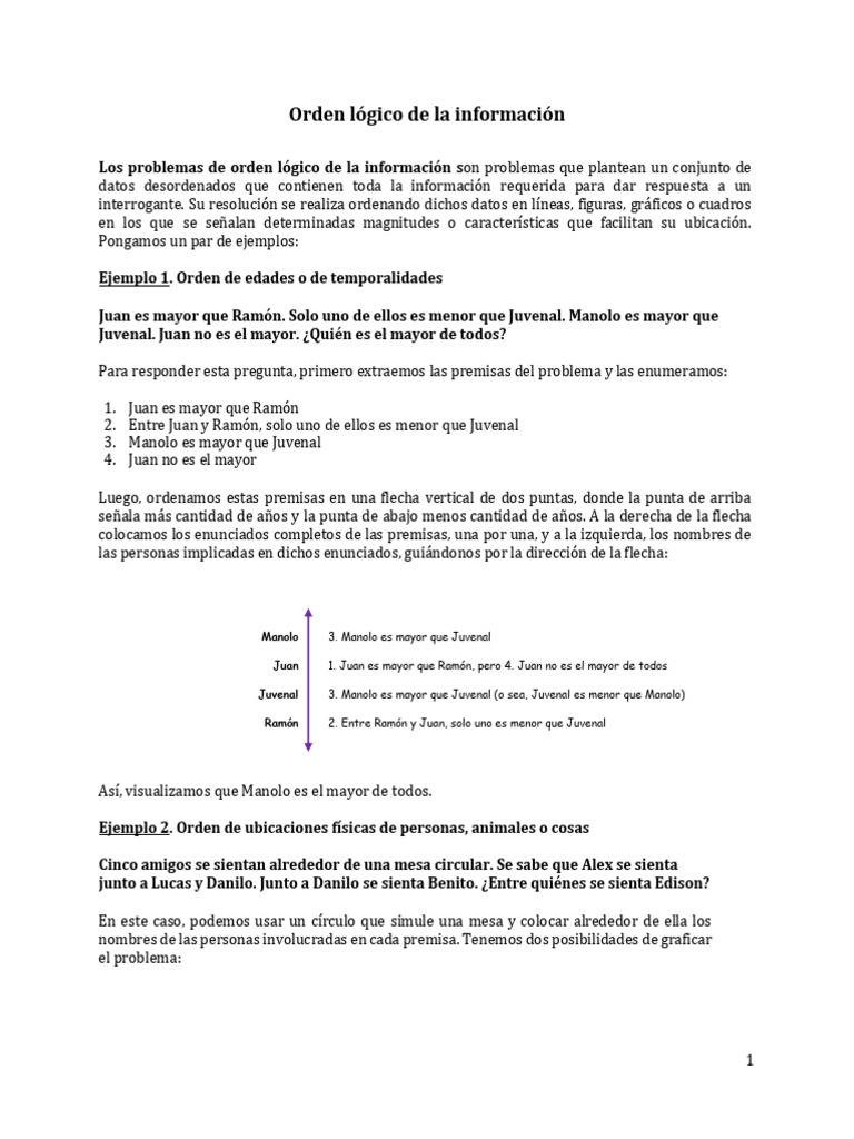 Orden Lógico de La Información - Clase 8 | PDF