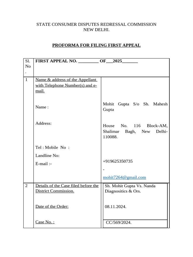 Proforma State Commission Appeal | PDF | Justice | Crime & Violence