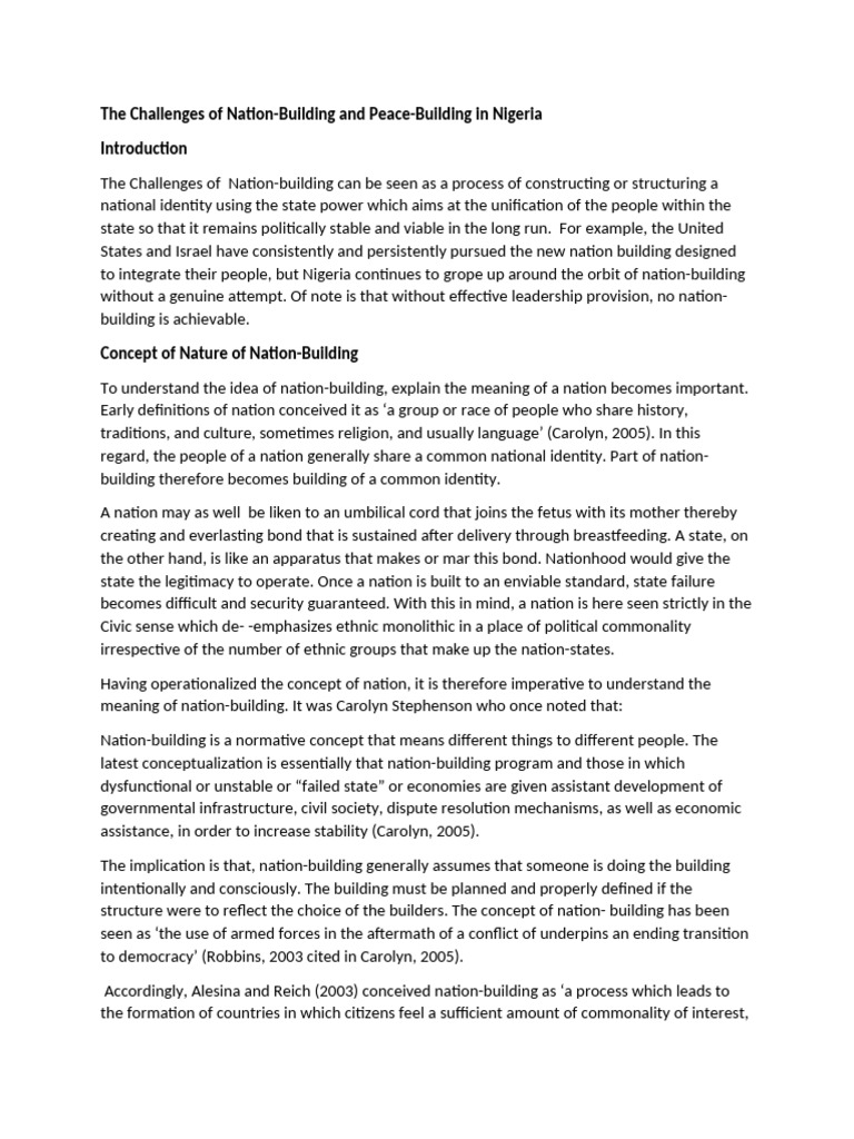 The Challenges of Nation GST 112 | PDF | State (Polity) | Nation