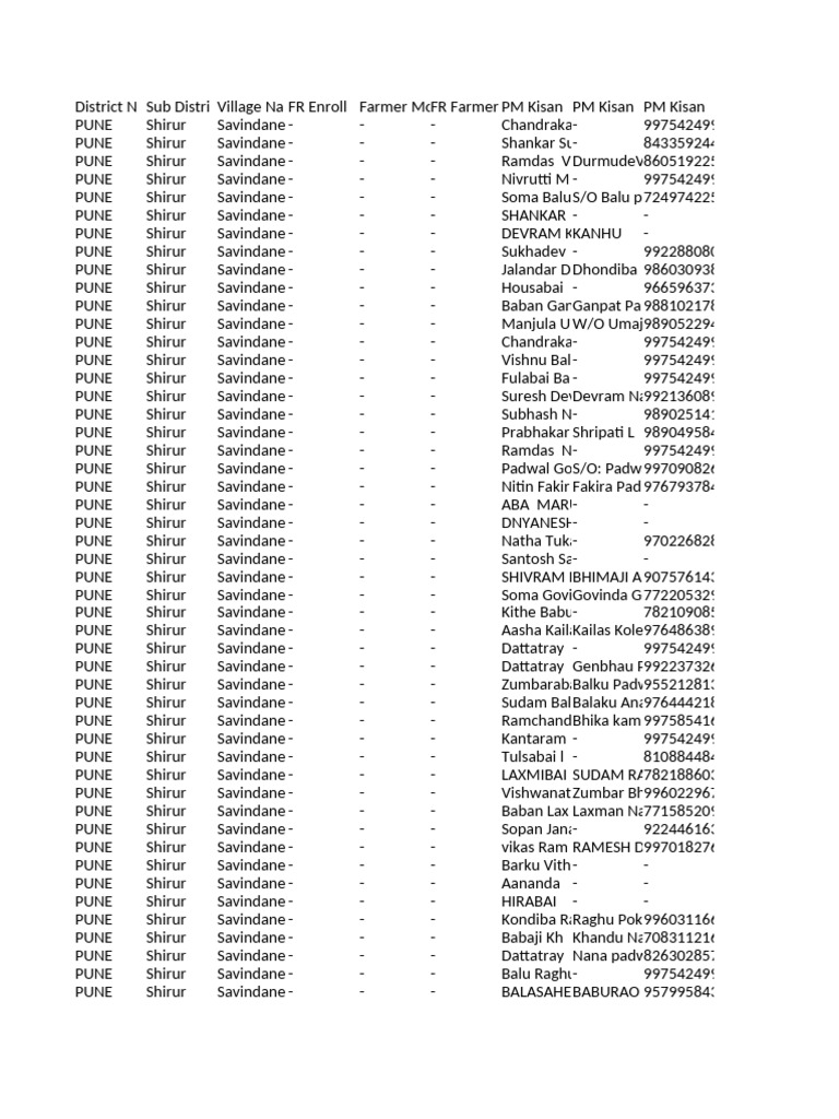 VillagePMKisanReportDetails 1749270969581 | PDF