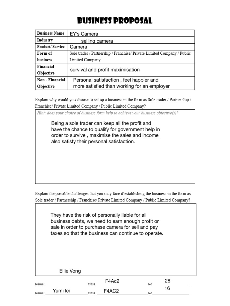 Business Proposal for Camera Sales | PDF