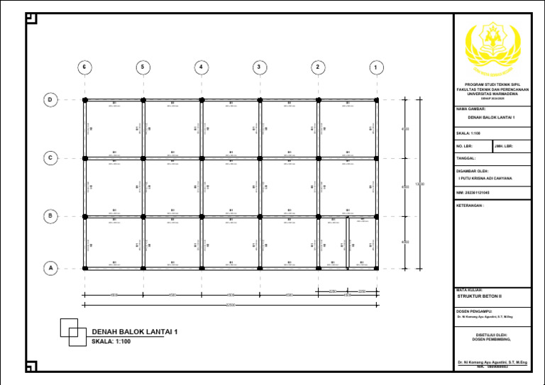 Denah Balok LT 1 | PDF