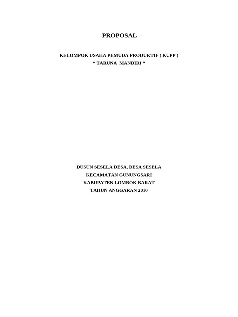 Proposal Ayam Dikpora | PDF