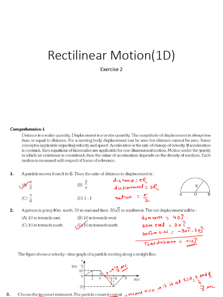 Sol Ex2 Rectilinear Motion | PDF
