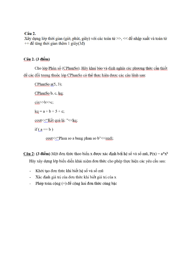 CÂU2 OOP các năm | PDF