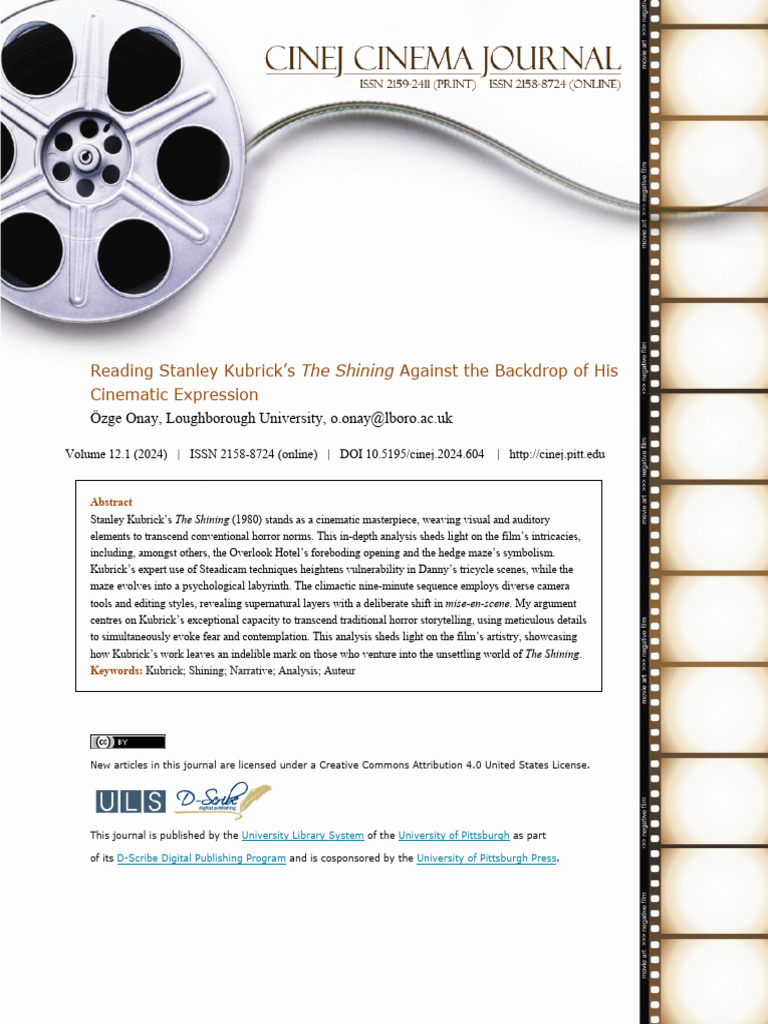 Kubrick's The Shining: A Cinematic Analysis | PDF