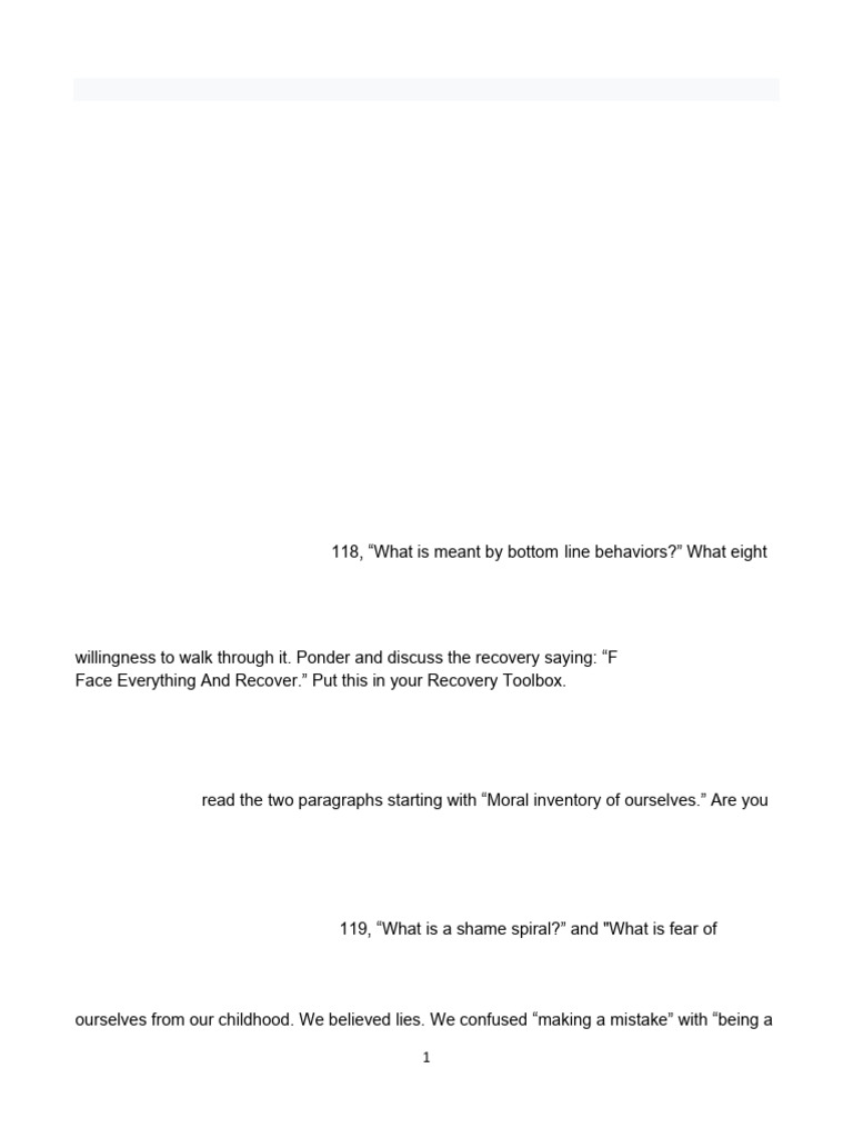 CoDA Steps 4 & 5: 40 Essential Questions | PDF | Anger | Intimate ...