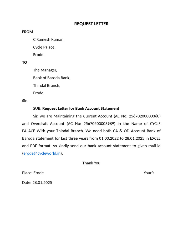 Bank Letter | PDF