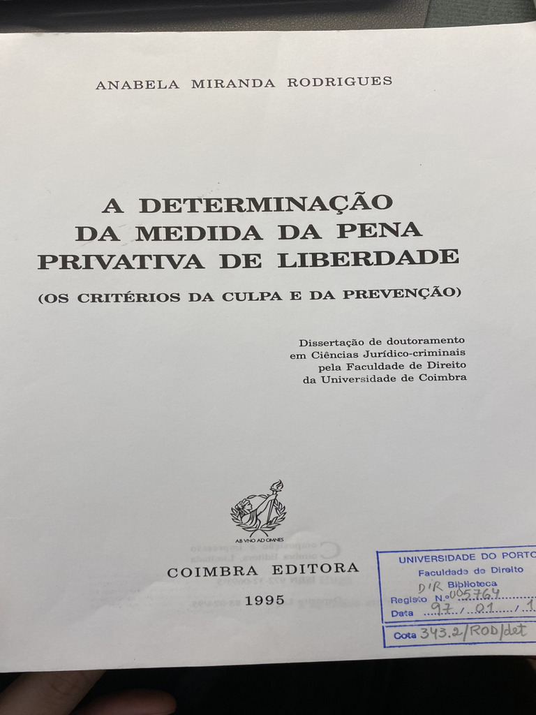 Anabela Miranda Rodrigues - A Determinação Da Medida Concreta Da Pena | PDF