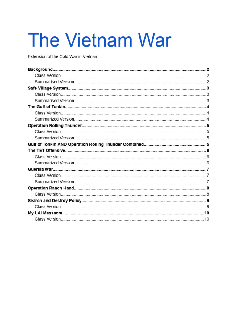 Vietnam War Essay Content | PDF | Viet Cong | Vietnam War