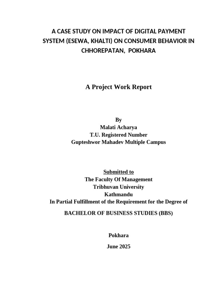 A CASE STUDY ON IMPACT OF DIGITAL PAYMENT SYSTEM (1) | PDF