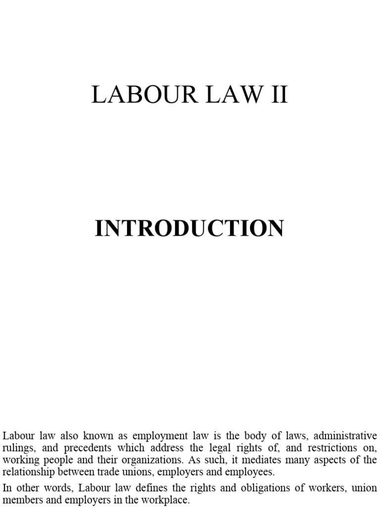 Labour Law Ppts | PDF | Labour Law | International Labour Organization
