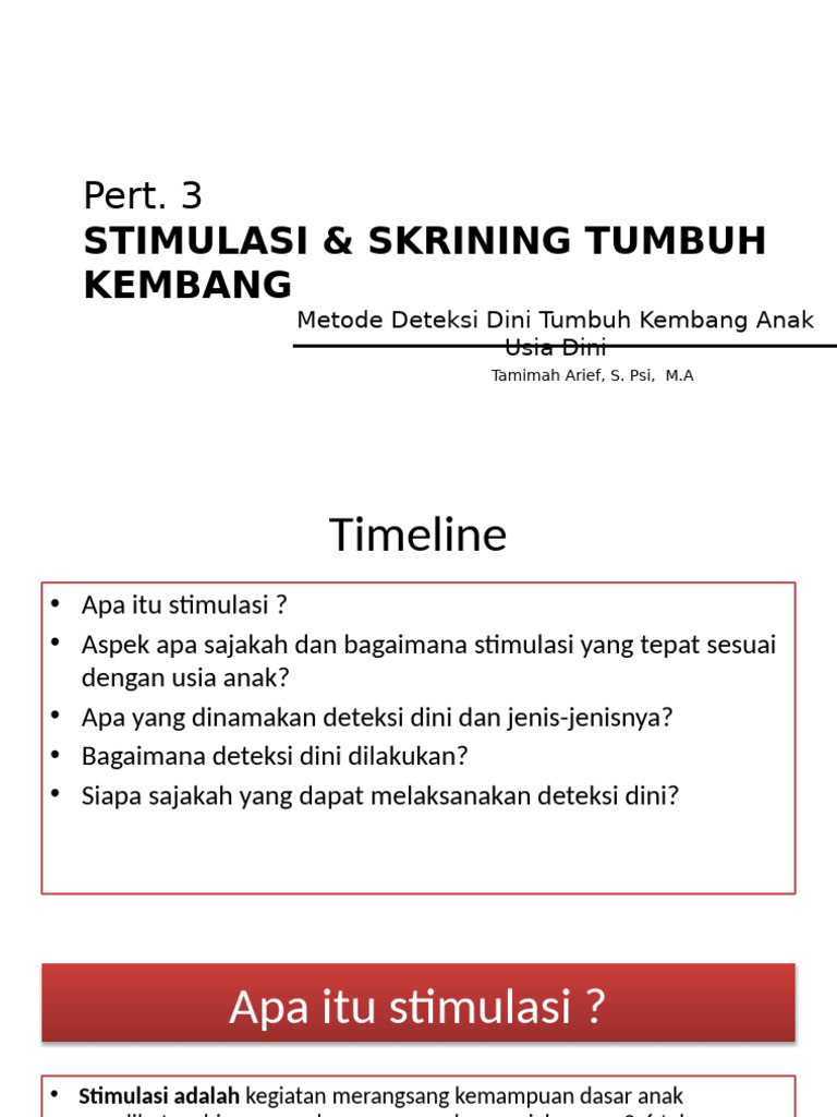 2. Stimulasi Dan Skrining TK | PDF