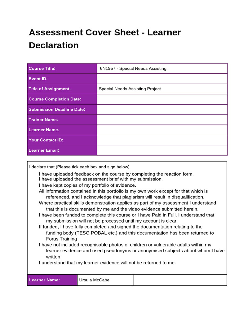 Special Needs Assisting Project Overview | PDF | Inclusion (Education ...
