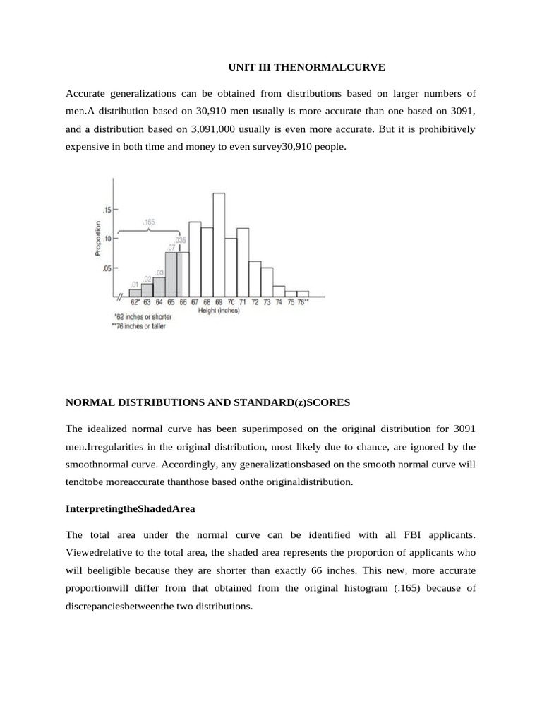 Unit III-The Normal Curve | PDF | Linear Regression | Regression Analysis