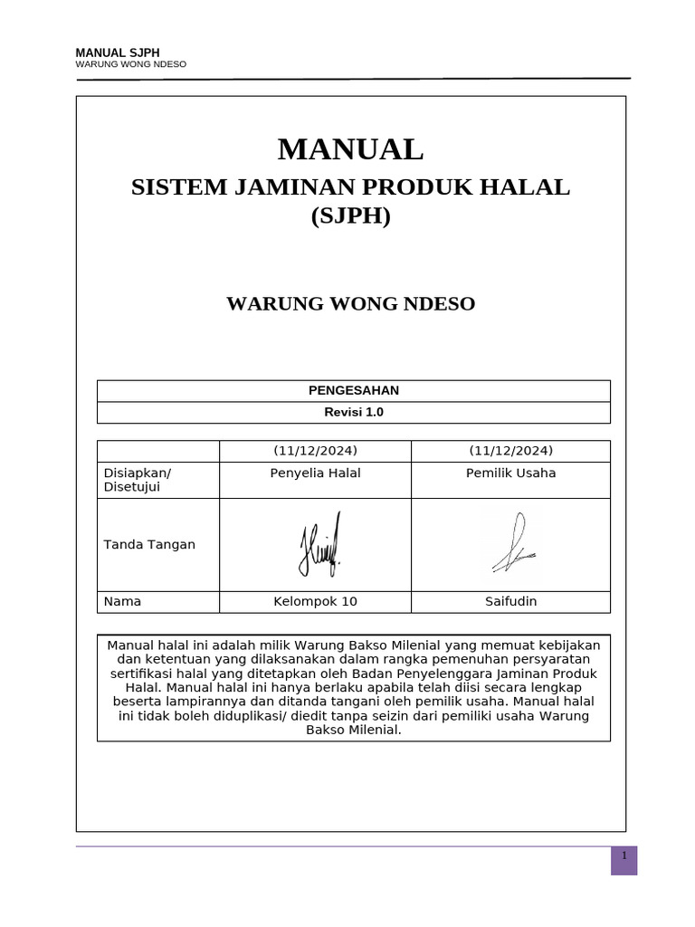 SJPH Es Teh Ocha | PDF
