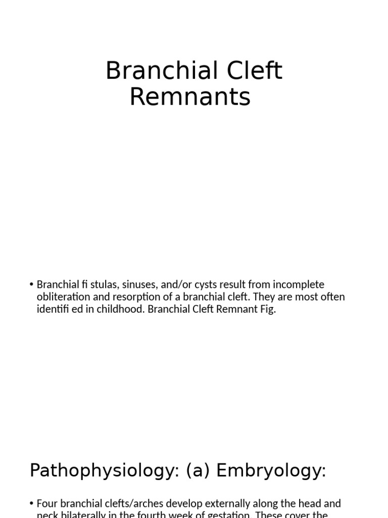 Branchial Cleft Remnants Overview | PDF