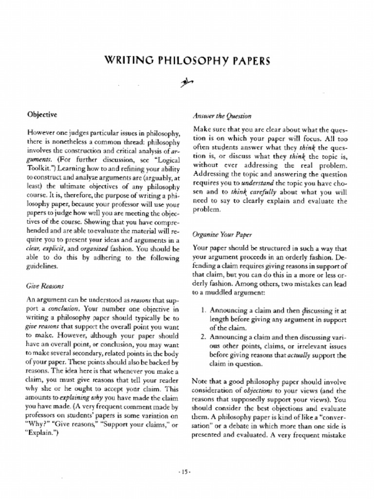 Resources - Writing Philosophy Papers | PDF