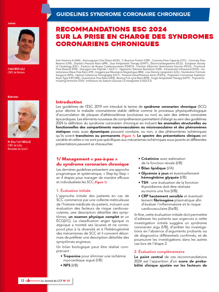 Recommandations ESC 2024 sur SCC | PDF | Maladie coronarienne ...