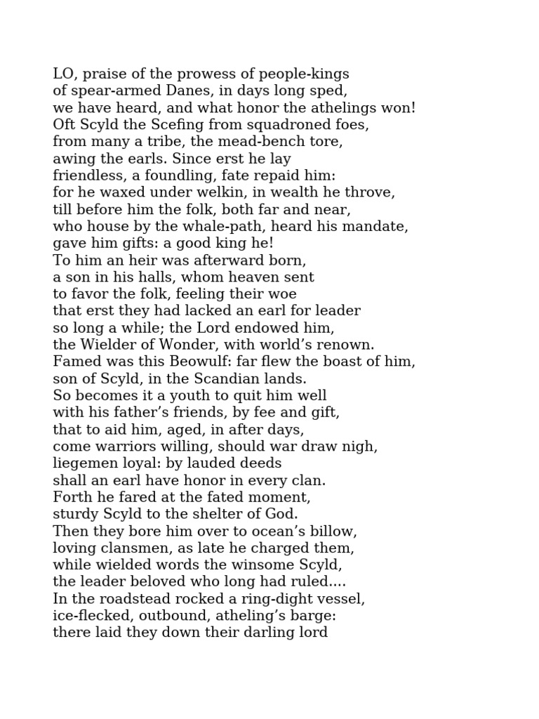 Beowulf Modern English Version | PDF | Germanic Heroic Legends | Geats