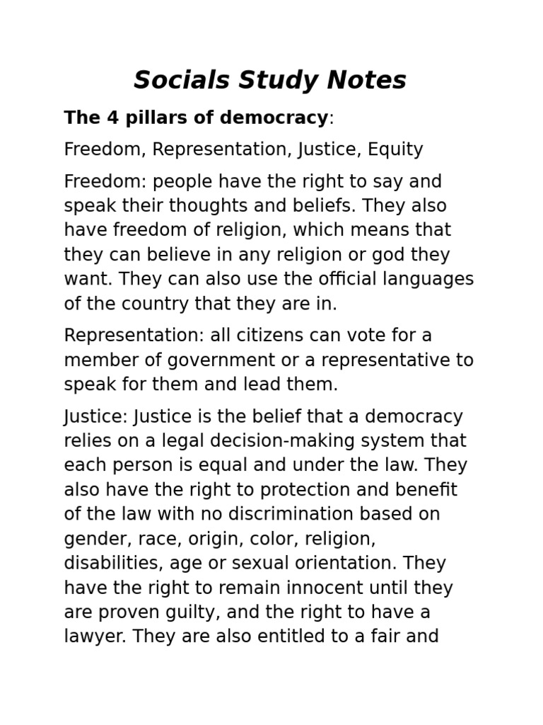 Socials Study Notes | PDF