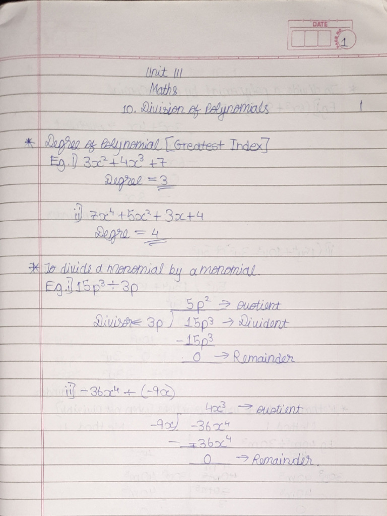 Maths Notes | PDF