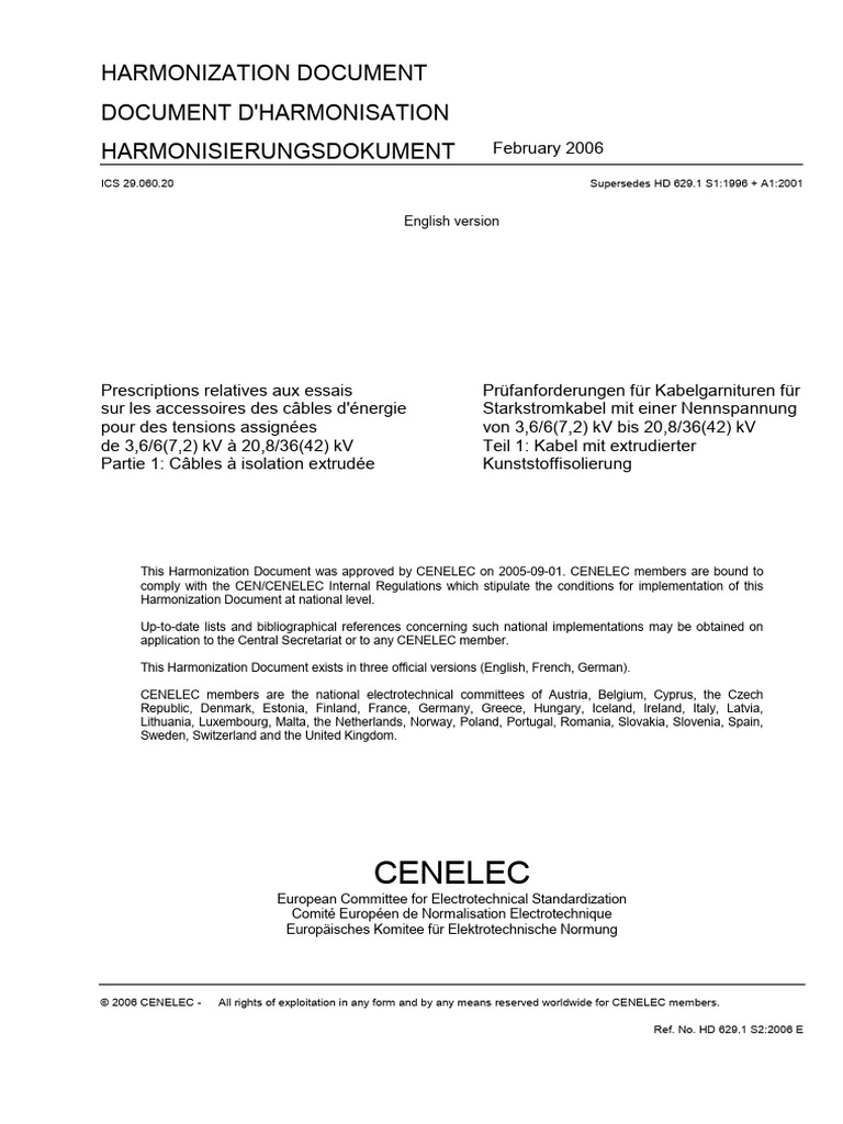 Cenelec HD 629.1 52e4b55d | PDF | Electrical Connector | Insulator ...