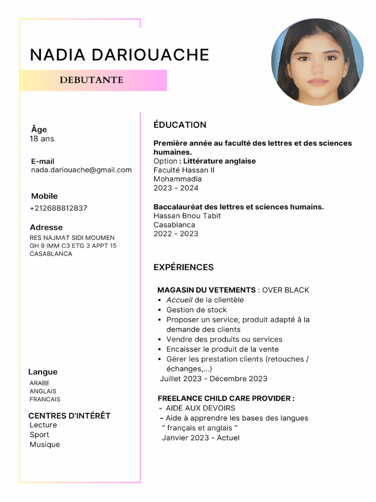 CV Nadia | PDF