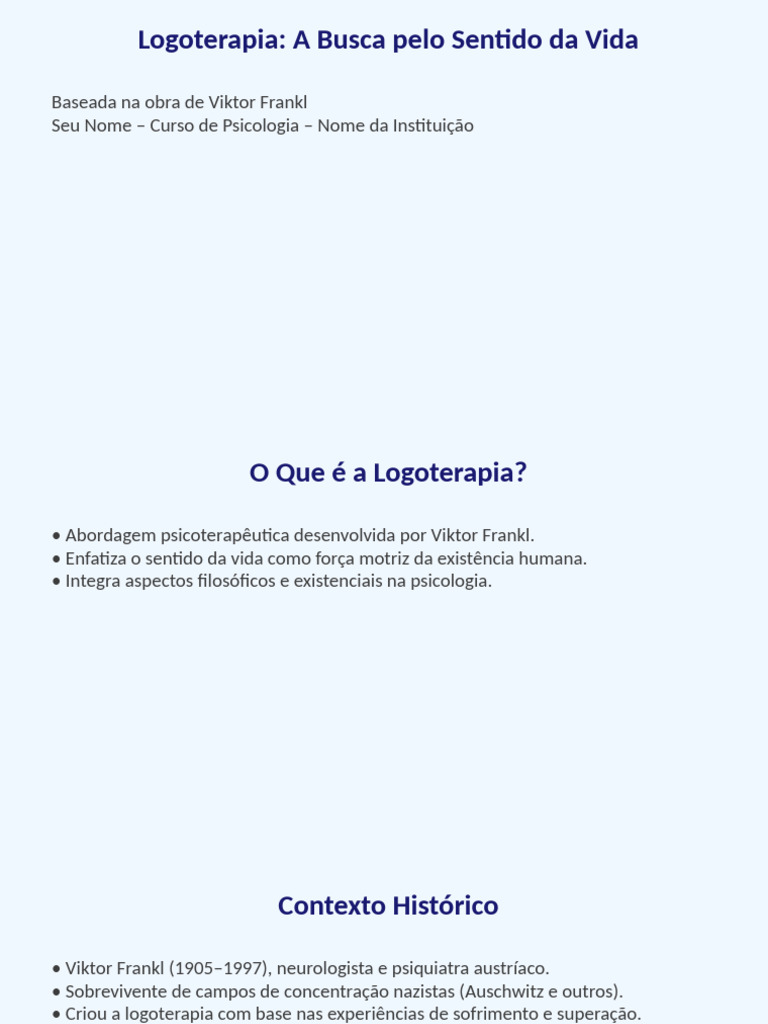 Logoterapia_Apresentacao | PDF