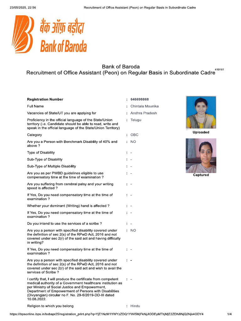 BOB Application Form | PDF