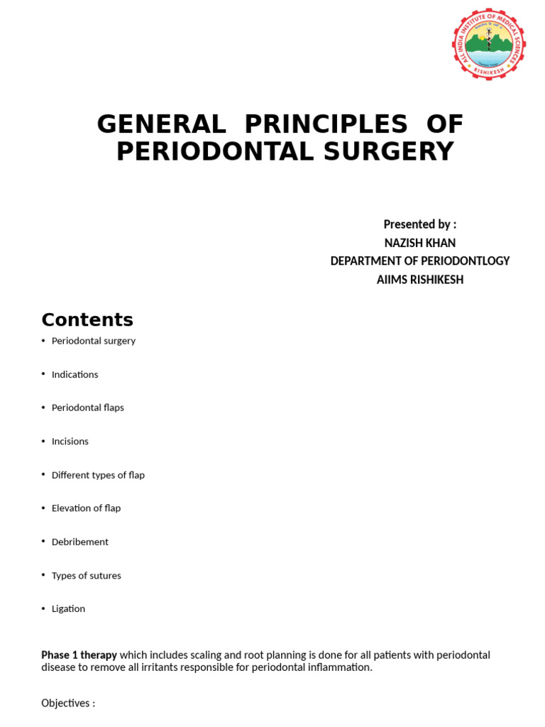 Periodontal Flap Techniques Overview | PDF | Periodontology | Surgical ...