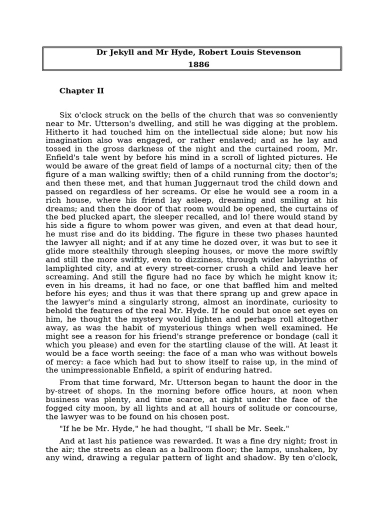 DR Jekyll and MR Hyde | PDF
