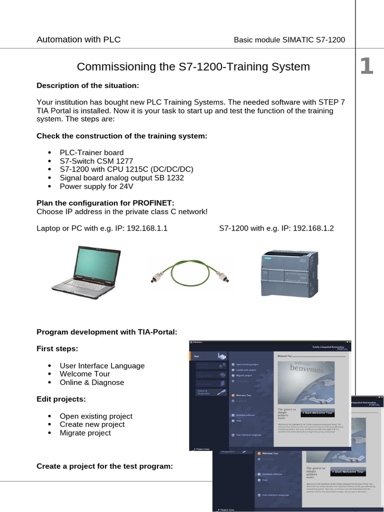 Commisioning S7-1200 Trainer | PDF | Programmable Logic Controller | Computer Program