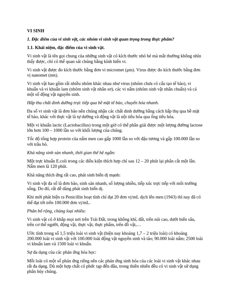 Vi Sinh | PDF