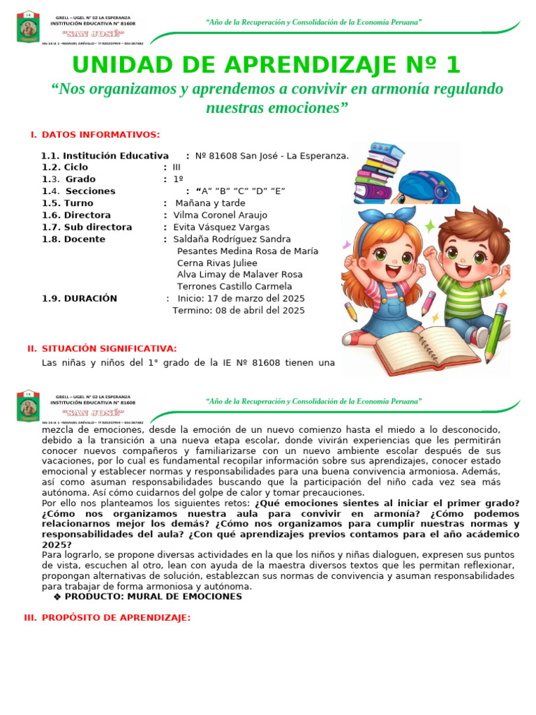 Unidad de Aprendizaje #1 | PDF | Evaluación | Dibujo