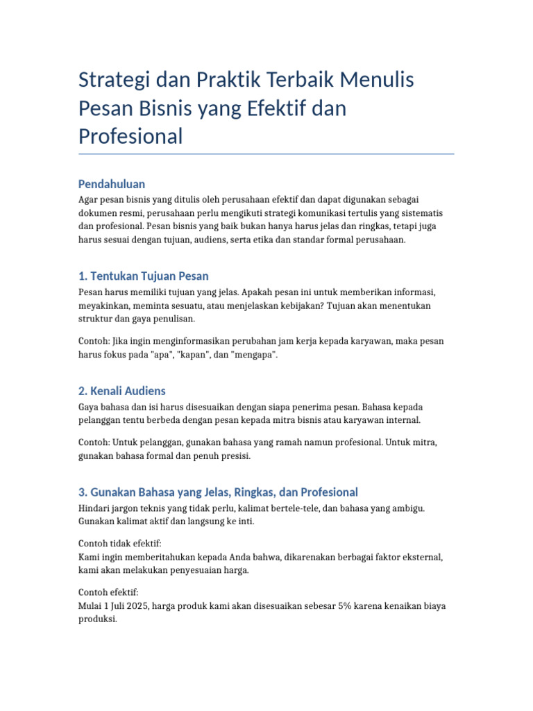 Strategi Efektif Menulis Pesan Bisnis | PDF