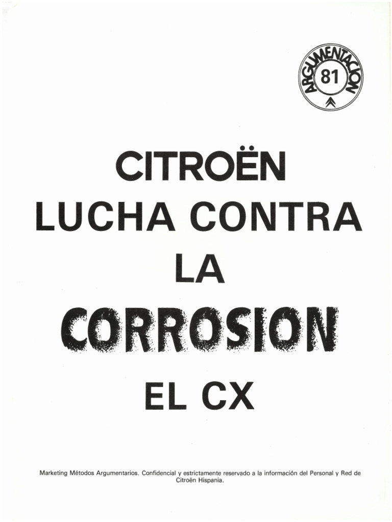 Citroen CX Argumentario Corrosion 81 | PDF