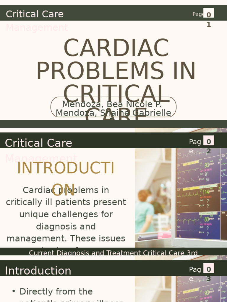 Cardiac Issues in Critical Care Management | PDF | Heart Failure | Heart