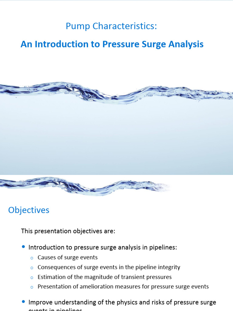 Pressure Surge Analysis in Pipelines | PDF | Pump | Waves