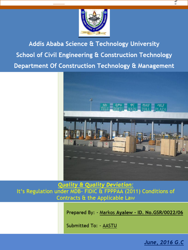 Addis Ababa Science & Technology University School of Civil Engineering ...