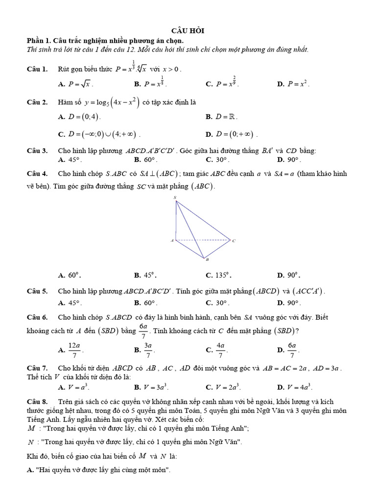 Đề 1,2,3 10 de on Thi Cuoi Hoc Ki 2 Toan 11 Knttvcs Cau Truc Trac Nghiem Moi Trang | PDF