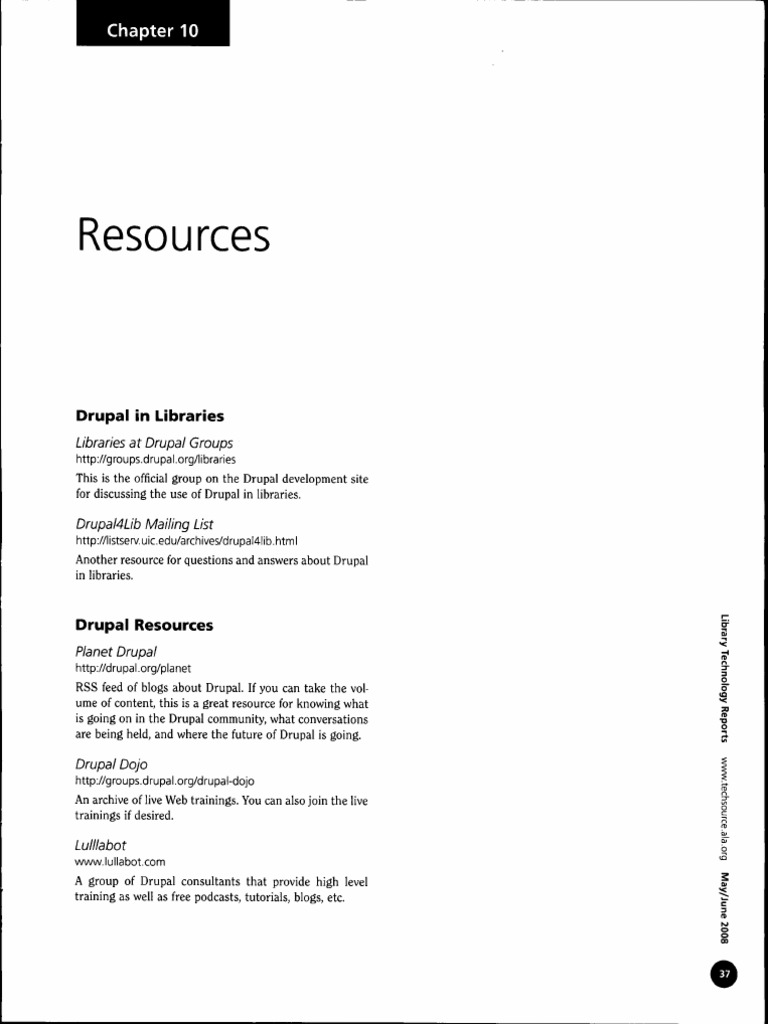 Drupal Chapter 10 Resources | PDF